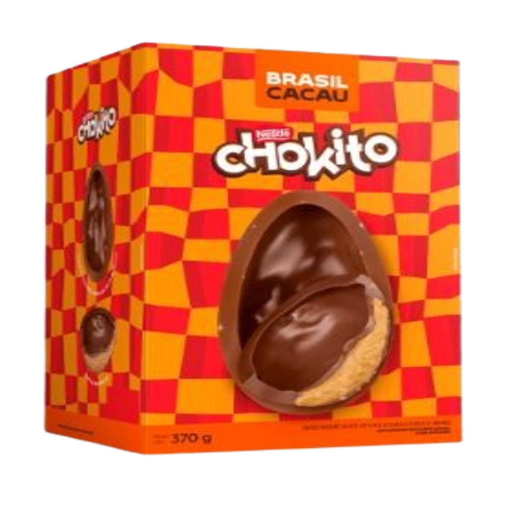 Ovo de Páscoa Recheado CHOKITO 370g - Brasil Cacau | Shopee Brasil