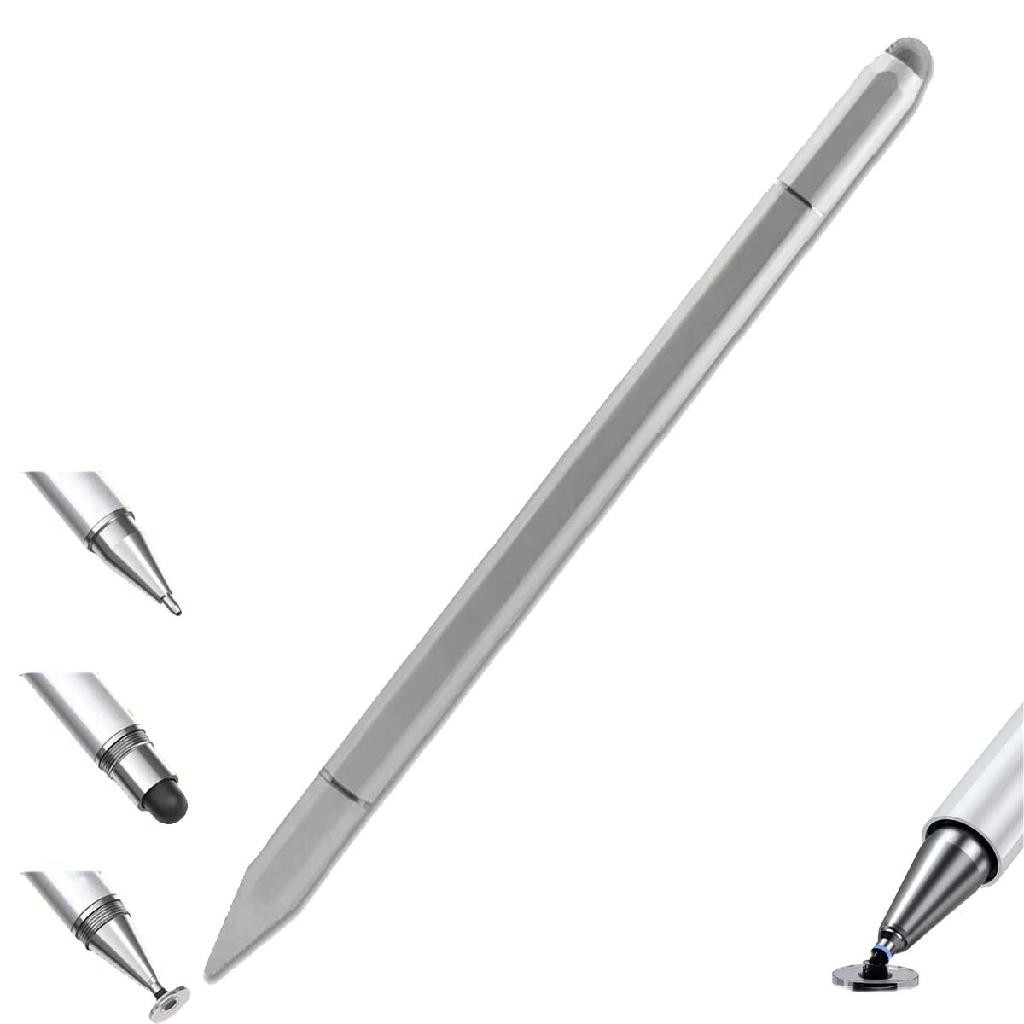 Caneta Touch Stylus 3x1 Ponta Fina Celular iPad Tablet Cinza | Shopee ...
