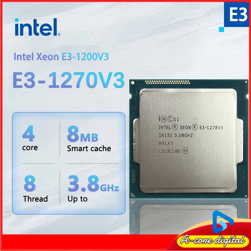 Usado Intel - Xeon E3-1270 v3 1270V3 Xeon E3-1200 v3 3,5 GHz 4-Core 8 ...
