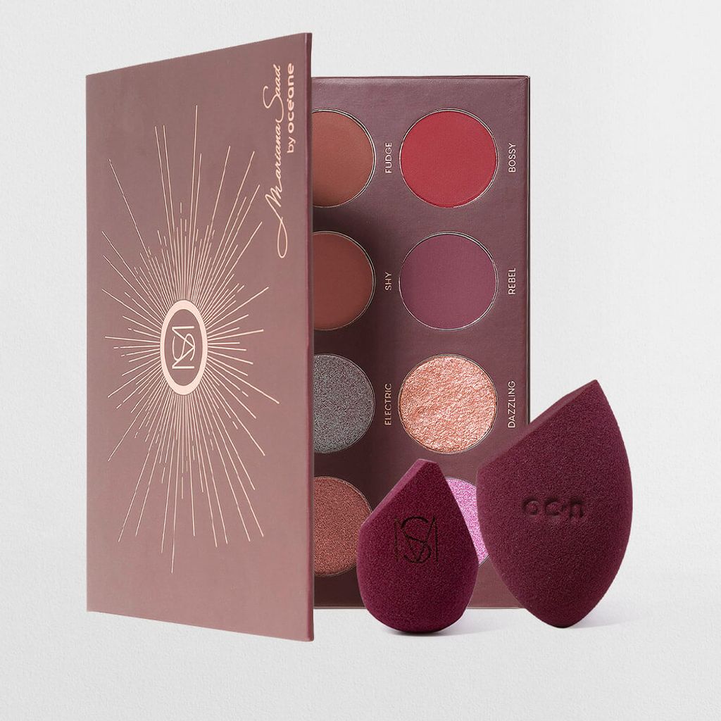 Kit Paleta de Sombras 12 Shades + Esponja de Maquiagem Flat Blend ...