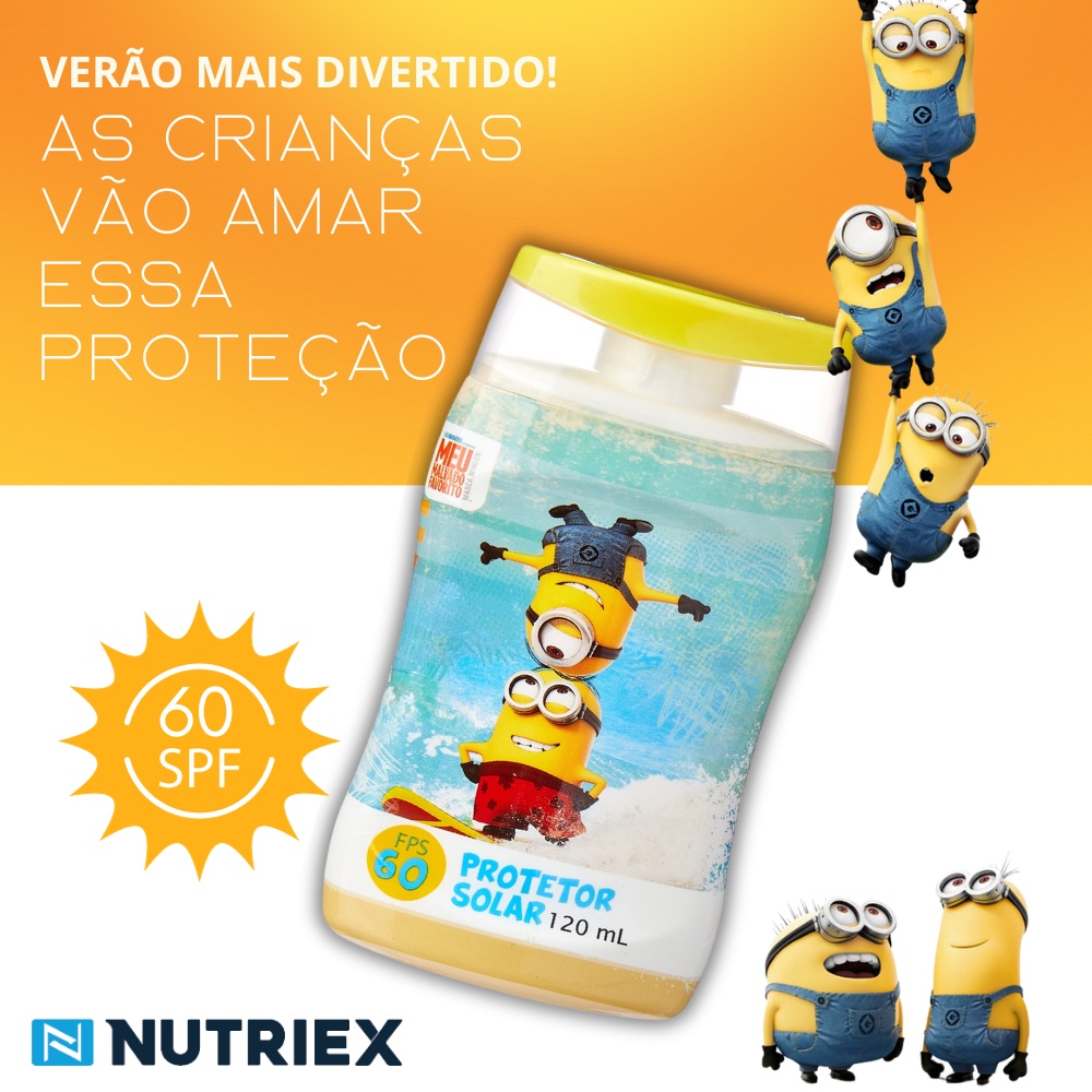 Protetor Solar FPS 60 Kids Minions 120ml - Nutriex | Shopee Brasil