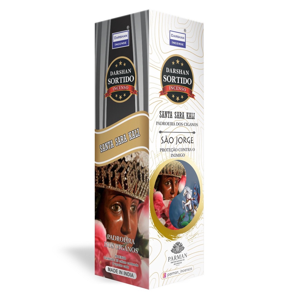 Incenso Darshan Santa Sara Kali + São Jorge Box Com 25 Caixinhas ...