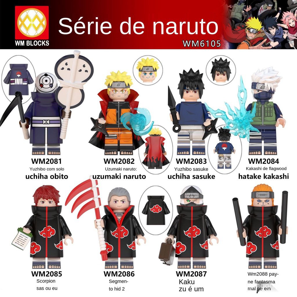 Lego Naruto Compatível Mini Figuras Akatsuki Comic Collectible Building ...