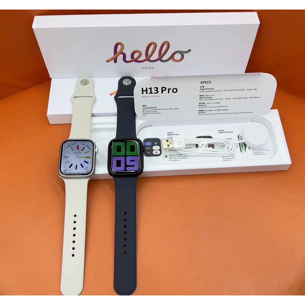 Novo Relógio H13 Pro + Smart Watch IP68 À Prova D'água 45mm 1GB ROM ...