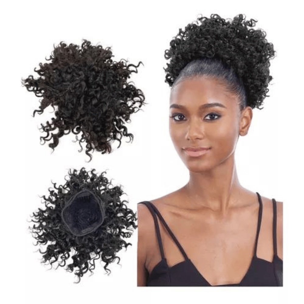 Aplique Coque Alto Cacheado Afro 90g Fibra Organica 30cm | Shopee Brasil