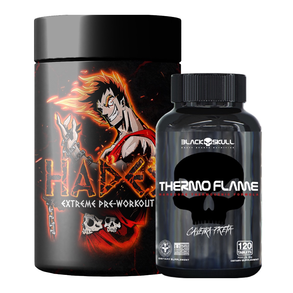 Kit Combo Suplementos Termogenico Thermo Flame 120 Capsulas - Black ...