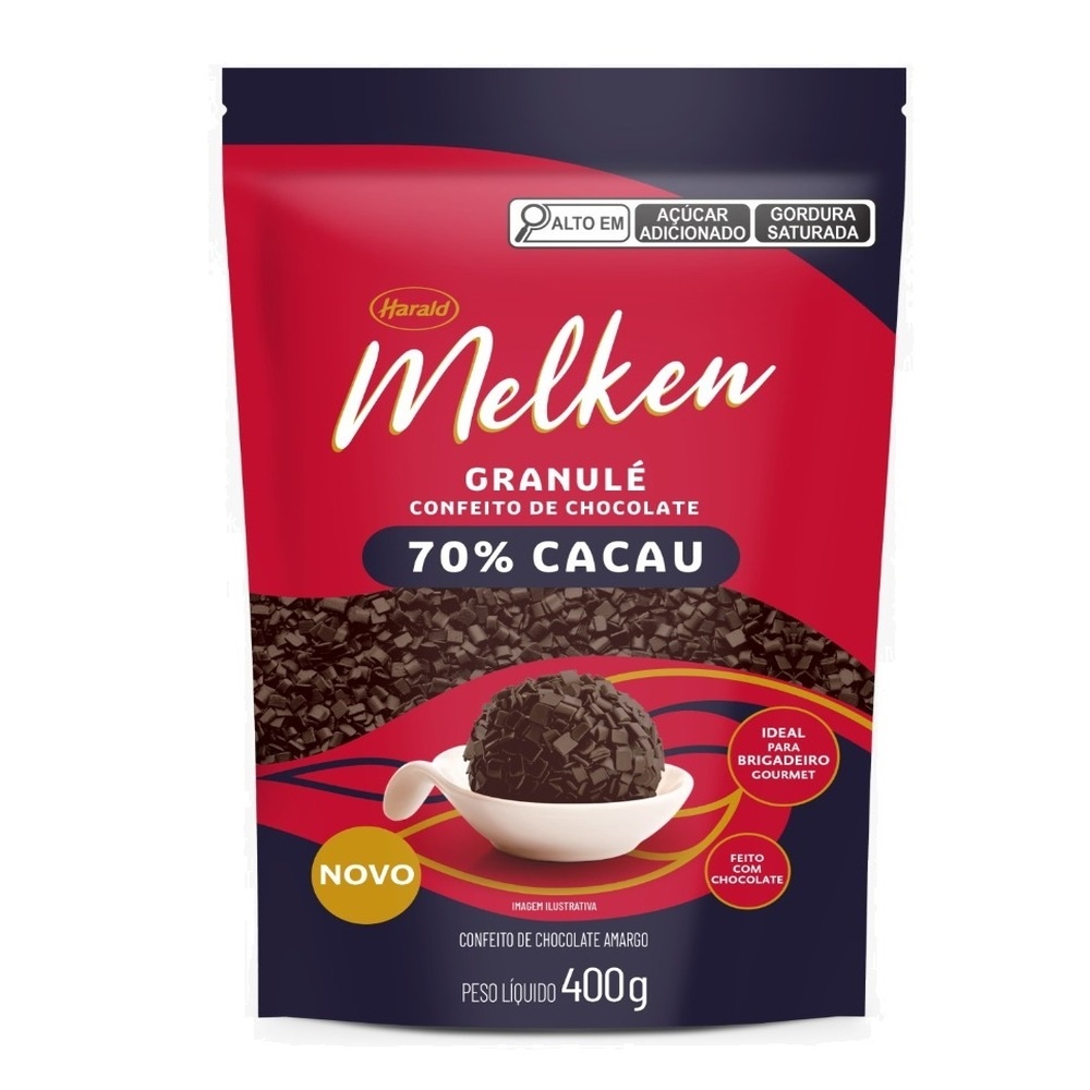 Chocolate Granulado Melken Granule 70% Cacau 400g Harald | Shopee Brasil