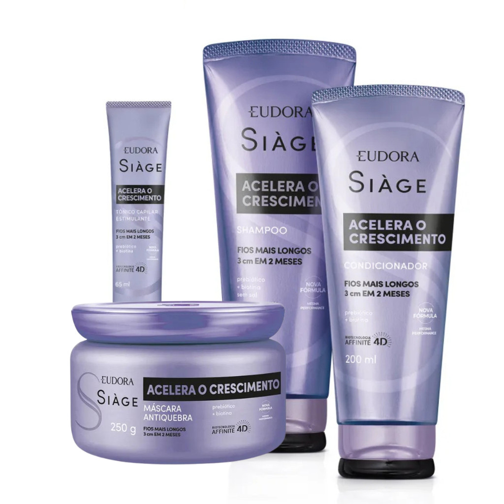 Kit Completo Eudora Siage Acelera o Crescimento (4 itens) | Shopee Brasil