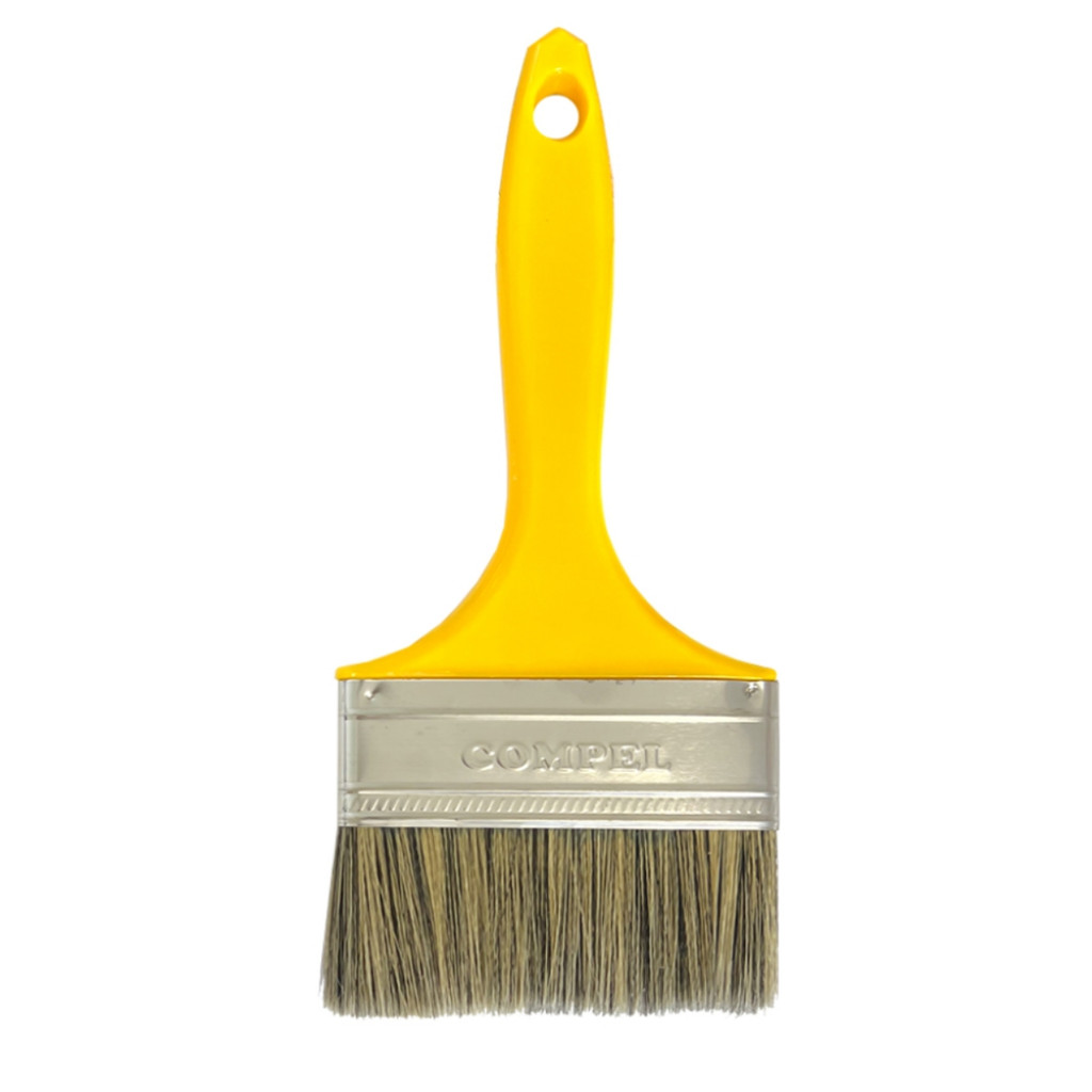 Trincha Pincel Amarelo Cerda Gris 4 Polegadas 100mm Compel | Shopee Brasil