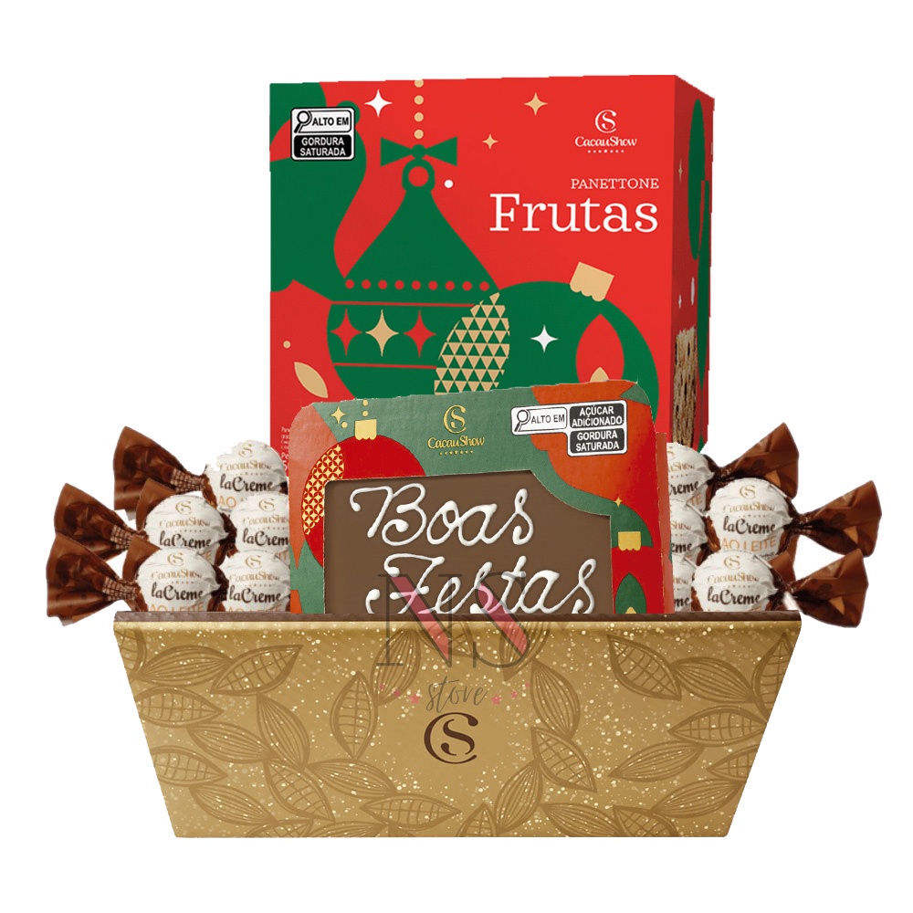 Cesta De Chocolate Cacau Show Com Panettone De 500g Natal Shopee Brasil