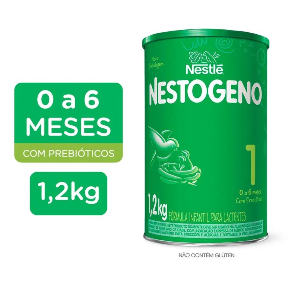 Formula Infantil Nestogeno 1 Nestlé 1,2kg Composto Lácteo 0 á 6 meses Leite para Bebês | Shopee ...