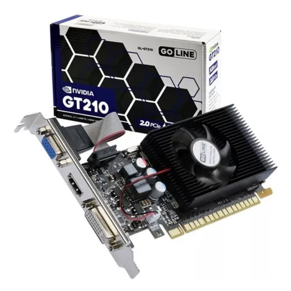 Placa de Video GoLine GeForce GT210 1GB GDDR3 PCI-Express | Shopee Brasil