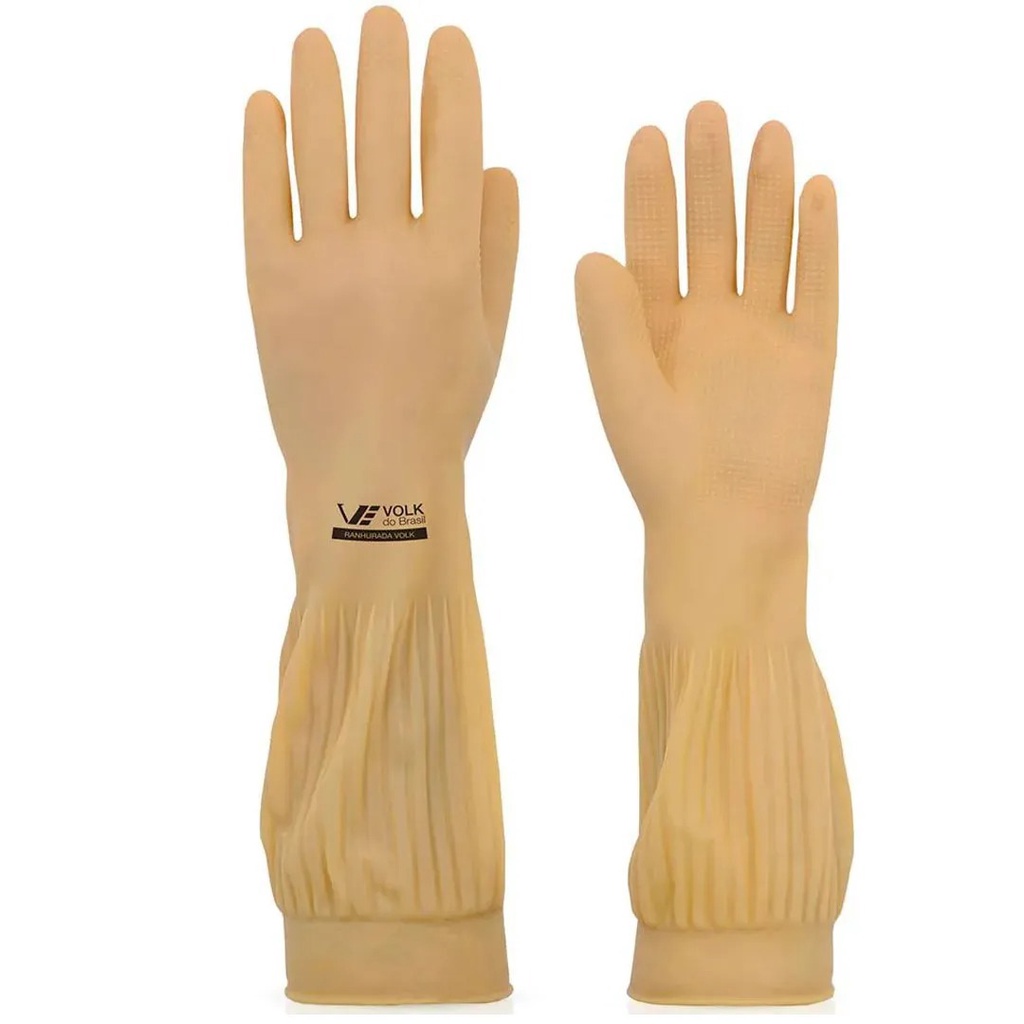 LUVA DE LÁTEX NATURAL LONGA RANHURADA - VOLK | Shopee Brasil