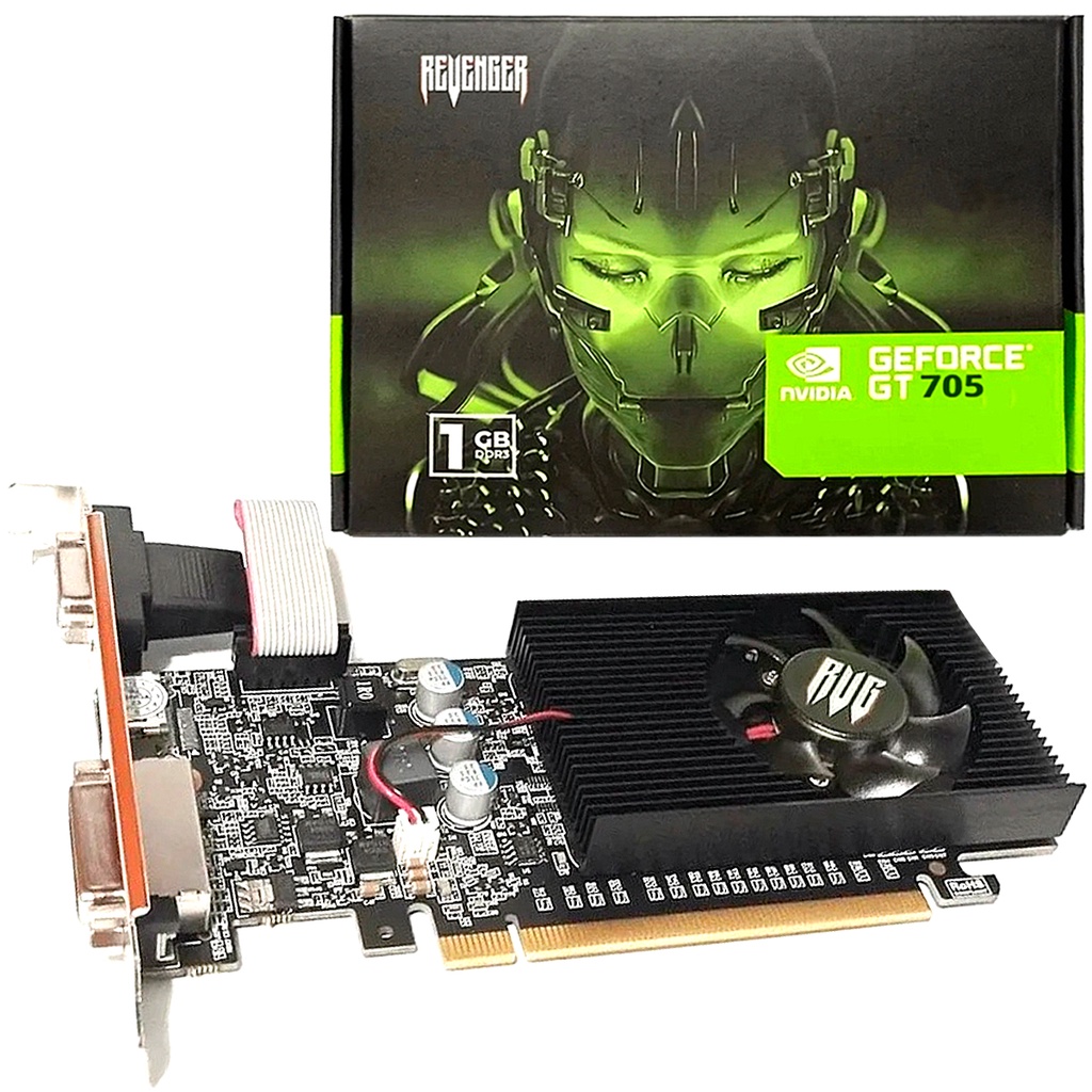 Placa De Vídeo Vga Geforce GT 705 1Gb DDR3 Revenger DVI Nvidia | Shopee Brasil