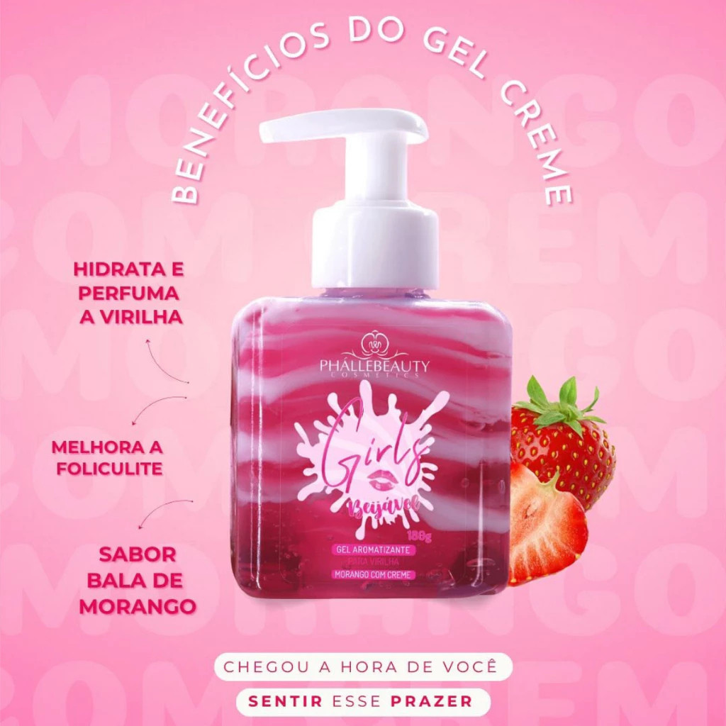 Gel Hot Girls Aromatizante para Virilha Beijável Phallebeauty Blow Barbie Creme Hidratante ...