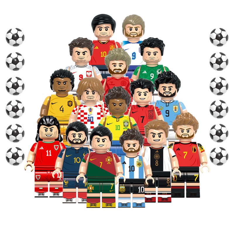 Lego Copa Do Mundo De Futebol Mini Figura Ronaldo Massey Benzema Bloco ...