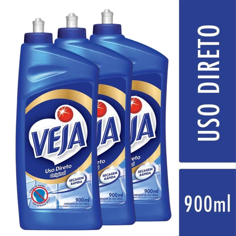 Kit com 3 Limpadores Limpeza Pesada Original Veja 900Ml | Shopee Brasil