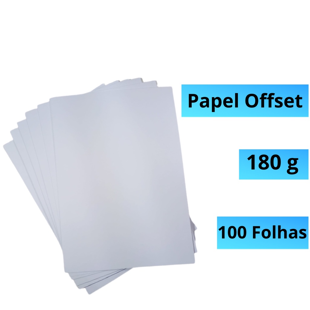 100 Folhas Papel Offset A4 180g Diplomata Opaline Liso Branco | Shopee Brasil