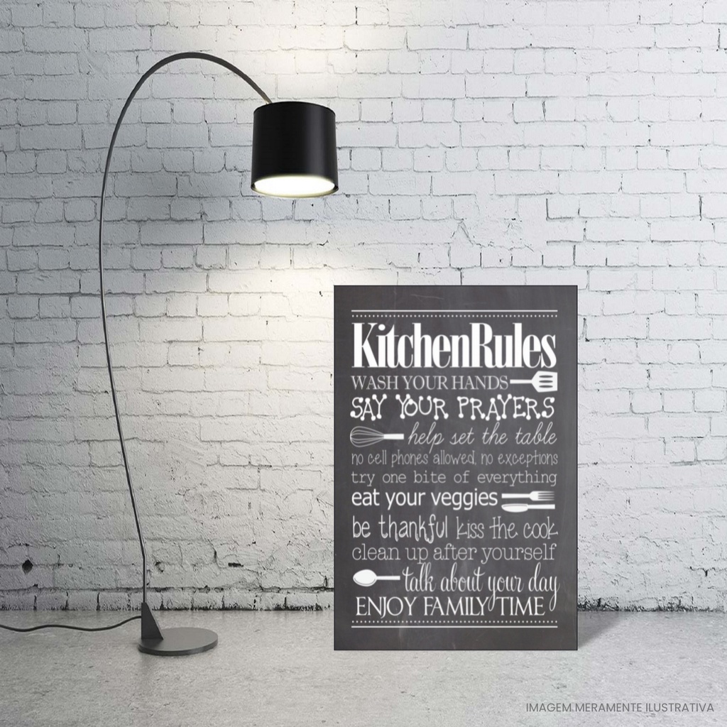 Quadro Decorativo MDF 3mm Frases - Kitchen Rules | Shopee Brasil