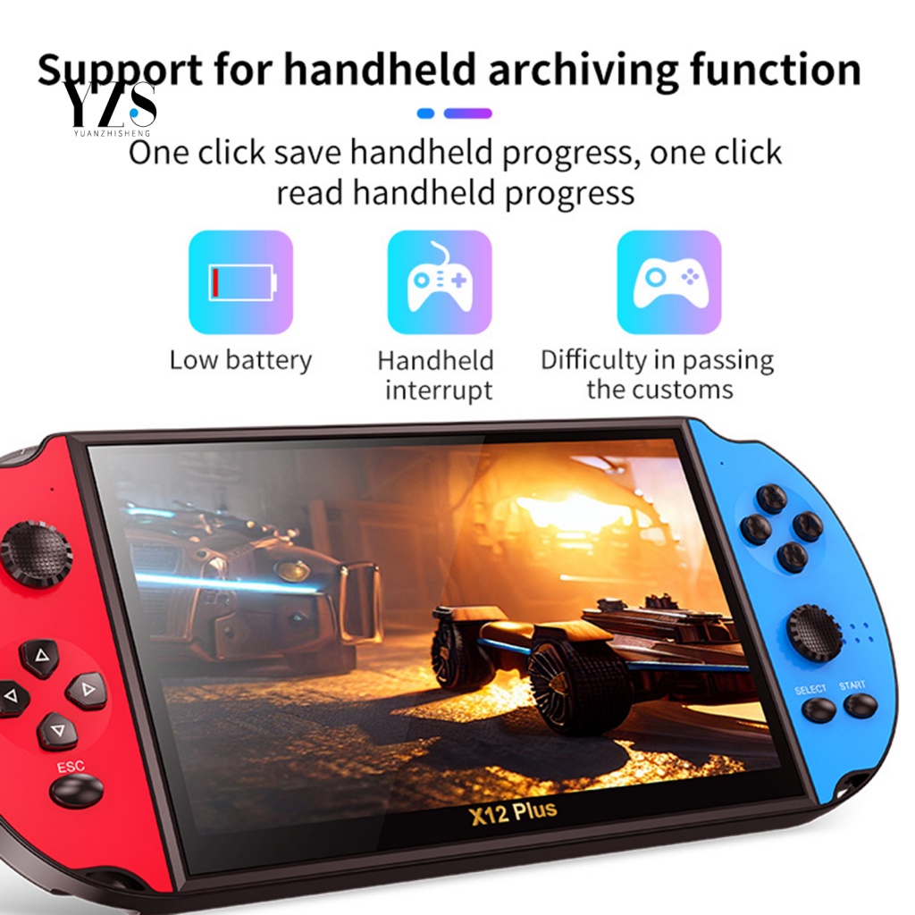 Handheld Game Player Portable 7-inch Console with 9 Simulators and Dual ...