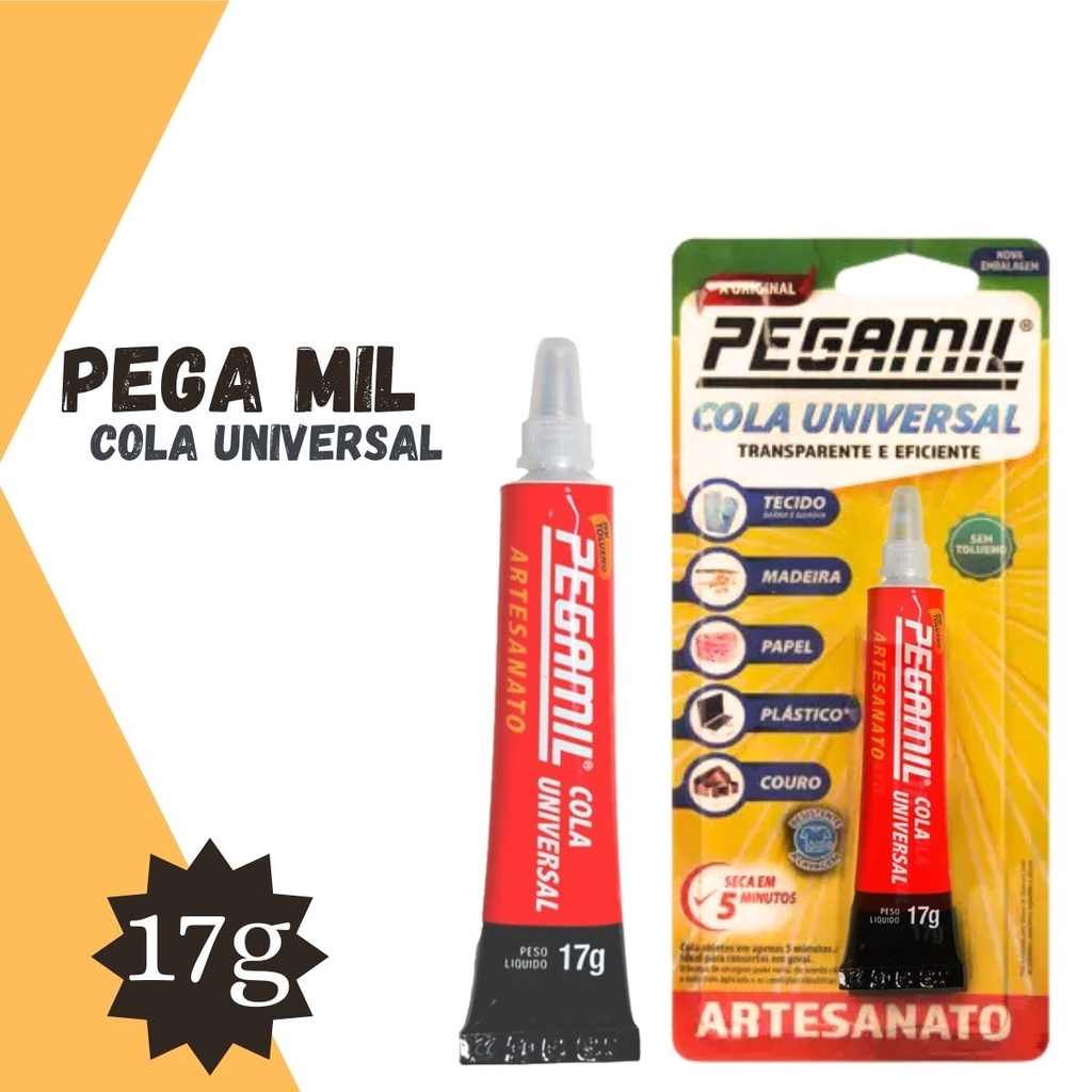 Cola Universal Pegamil para Artesanato 17g | Shopee Brasil