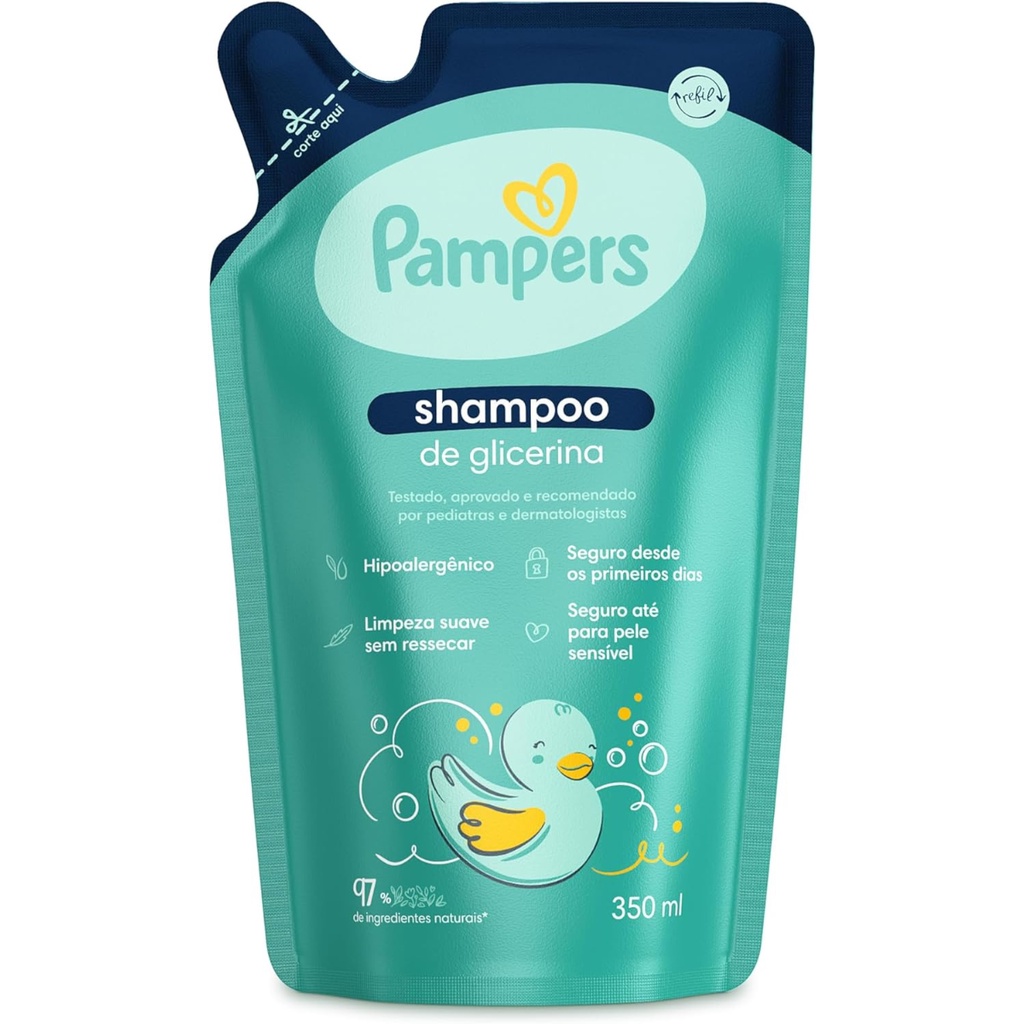 Pampers Shampoo de Glicerina Refil 350ml | Shopee Brasil