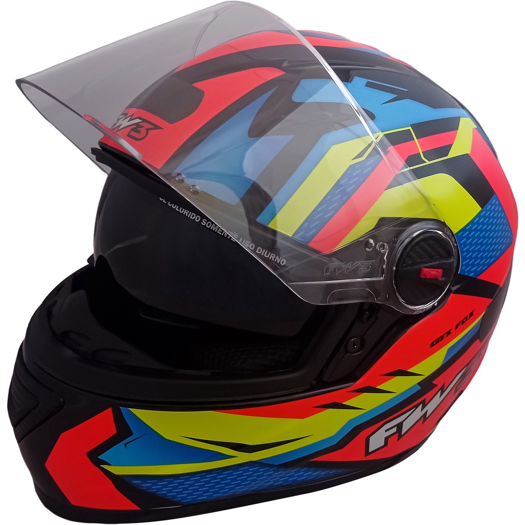 CAPACETE INTEGRAL FW3 GTX FOX COM OCULOS INTERNO | Shopee Brasil