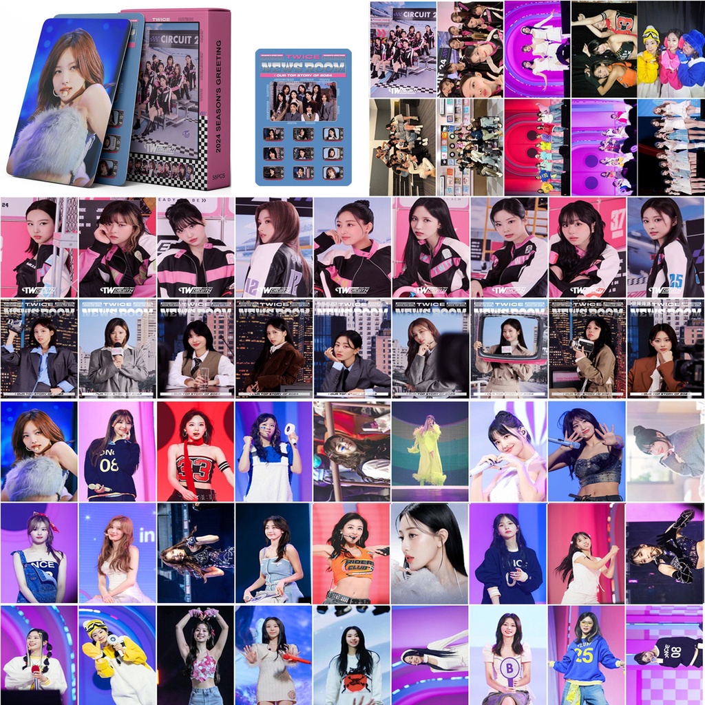 55pcs TWICE Lomo cards JAPAN SEASON'S GREETINGS 2024 Circuit24 Album ONCE AGAIN Photocards ...