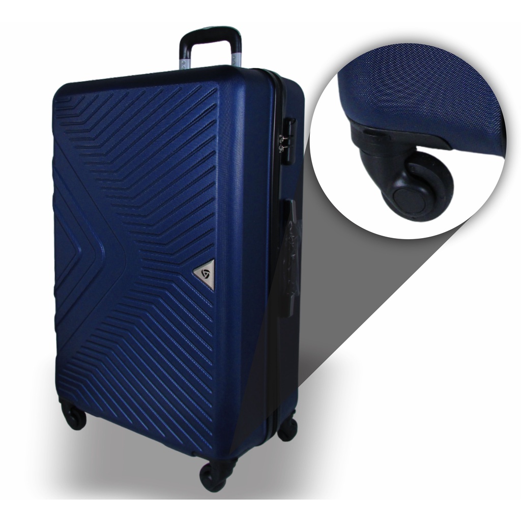 Mala de viagem grande azul marinho 23 kg em ABS com rodinhas ...