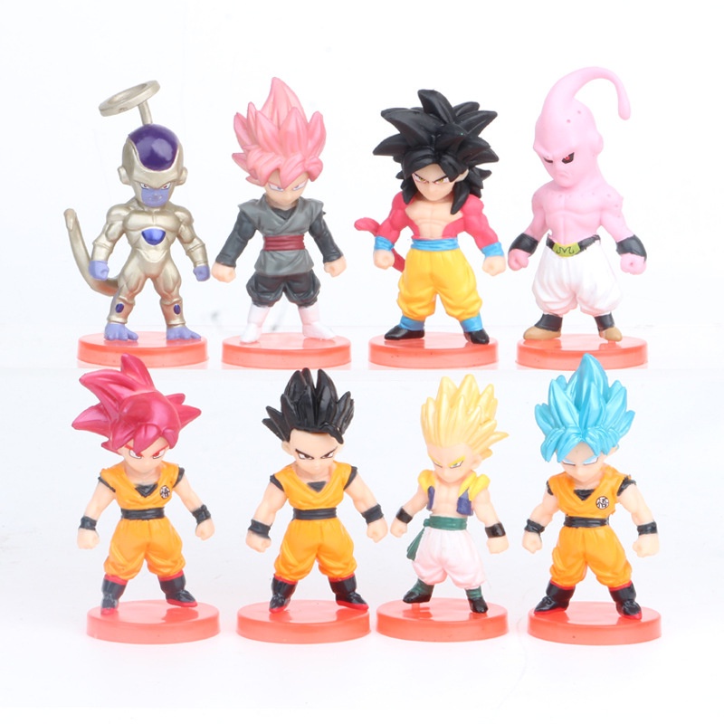 8Pcs/Set Bola De Dragão Z DBZ Buu Son Goku Vegeta Freeza Broly Super ...