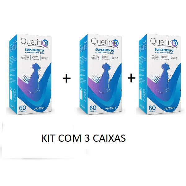 KIT Suplemento Alimentar Quetin 10 para Cães 3 Caixas | Shopee Brasil