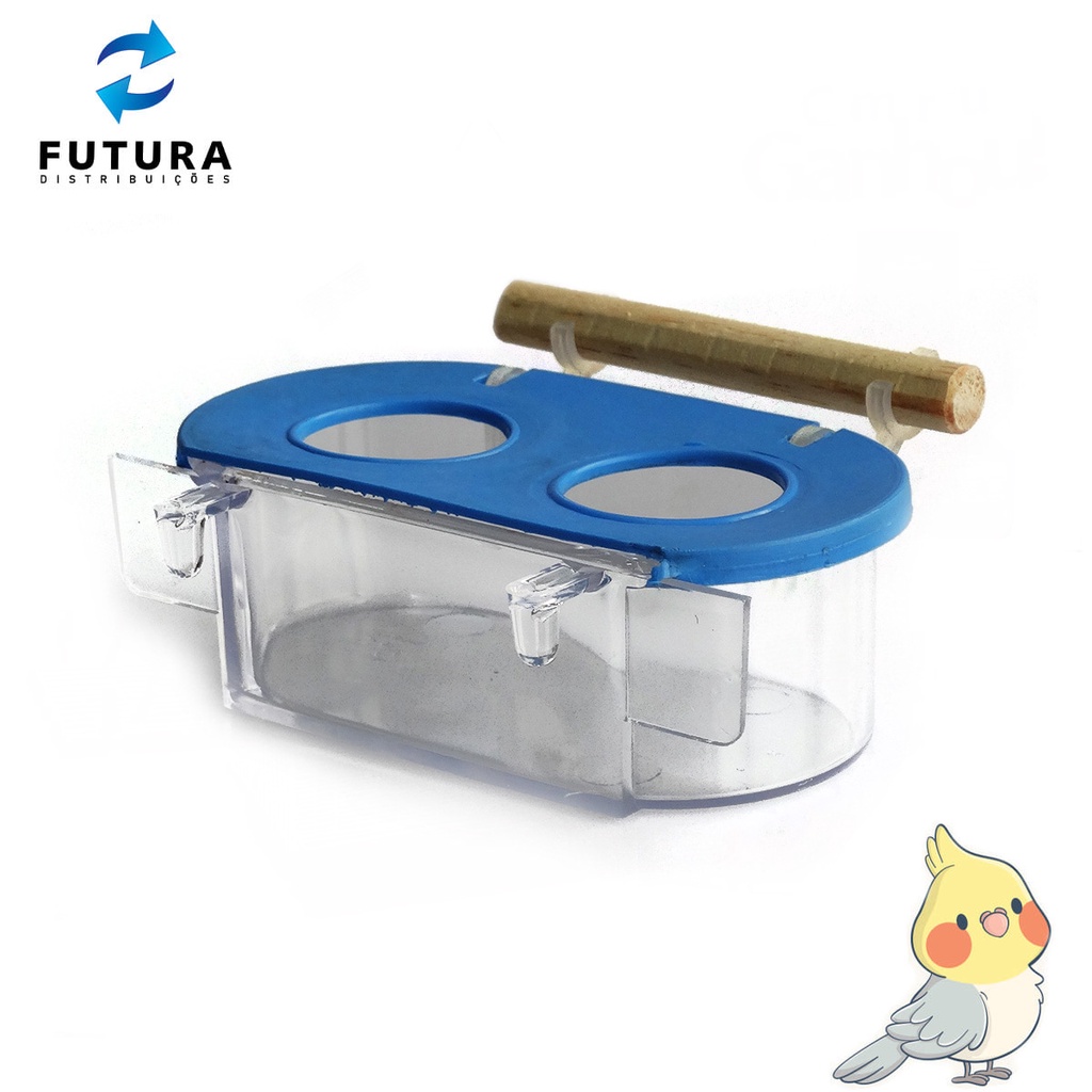 Comedouro Pequeno 2 Furos Puleiro E Gancho Para Gaiola 130ml | Shopee ...