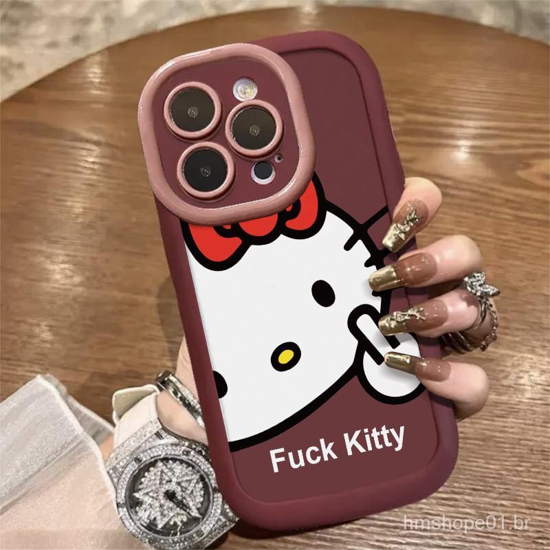 Gestos Hello Kitty fosco concha de puffs simples ins rosto sorridente ...