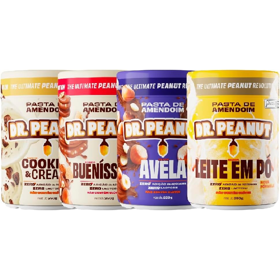KIT 4X PASTA DE AMENDOIM DR. PEANUT 250G CADA | Shopee Brasil
