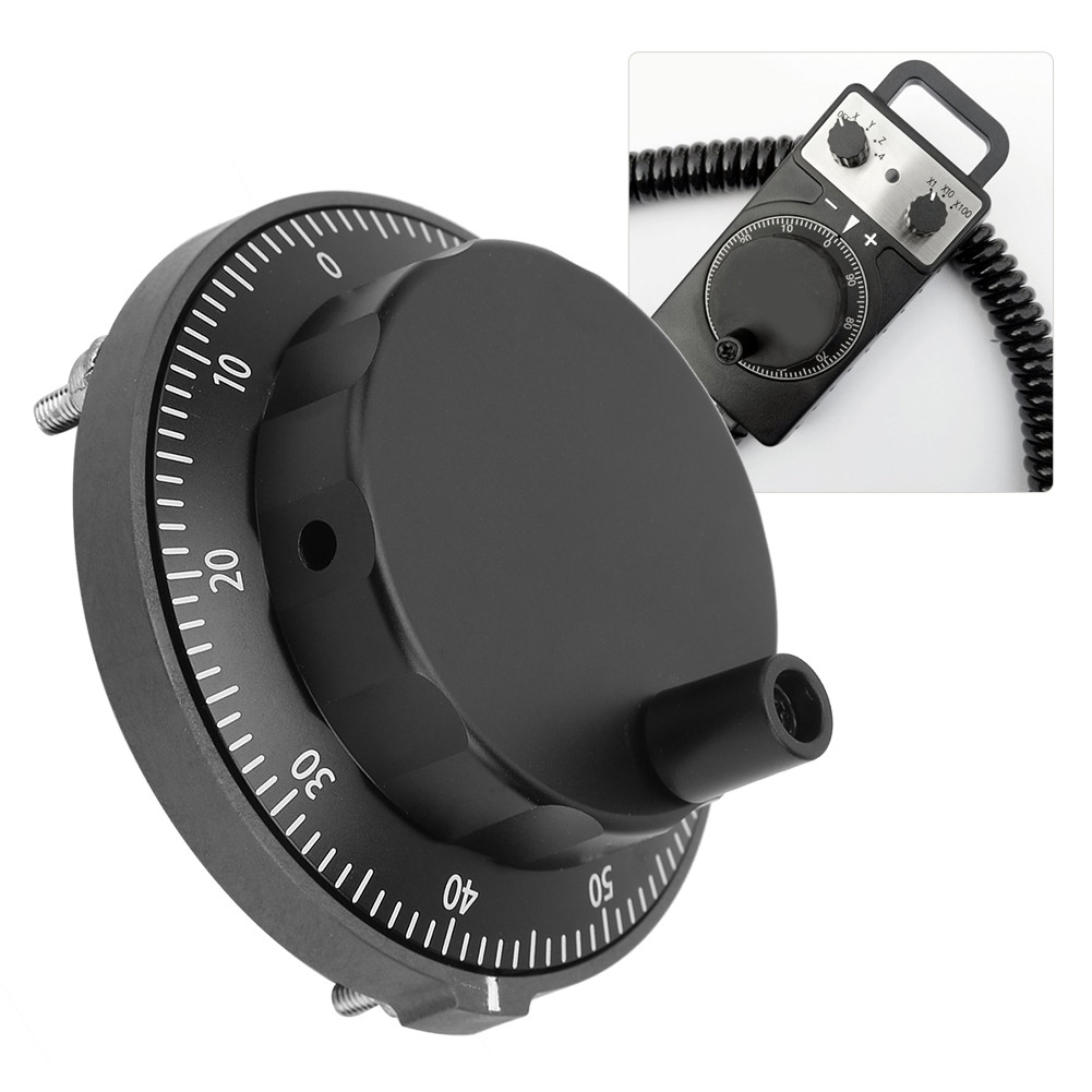 Hbhbhbhbb Garosa CNC Handwheel 100PPR 5V 6 Terminal Pulser 80mm Black ...