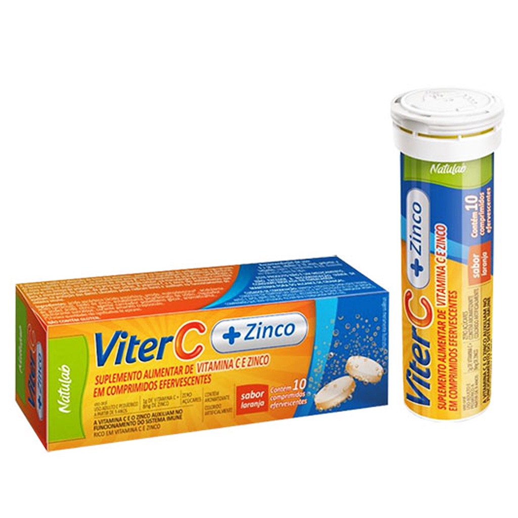 Viter C 1g Zinco + Vitamina C com 10 Comprimidos Efervescentes | Shopee ...