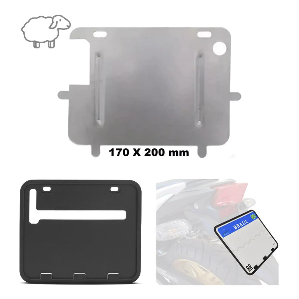 Suporte Protetor Placa Moto Mercosul Placa Nova | Shopee Brasil