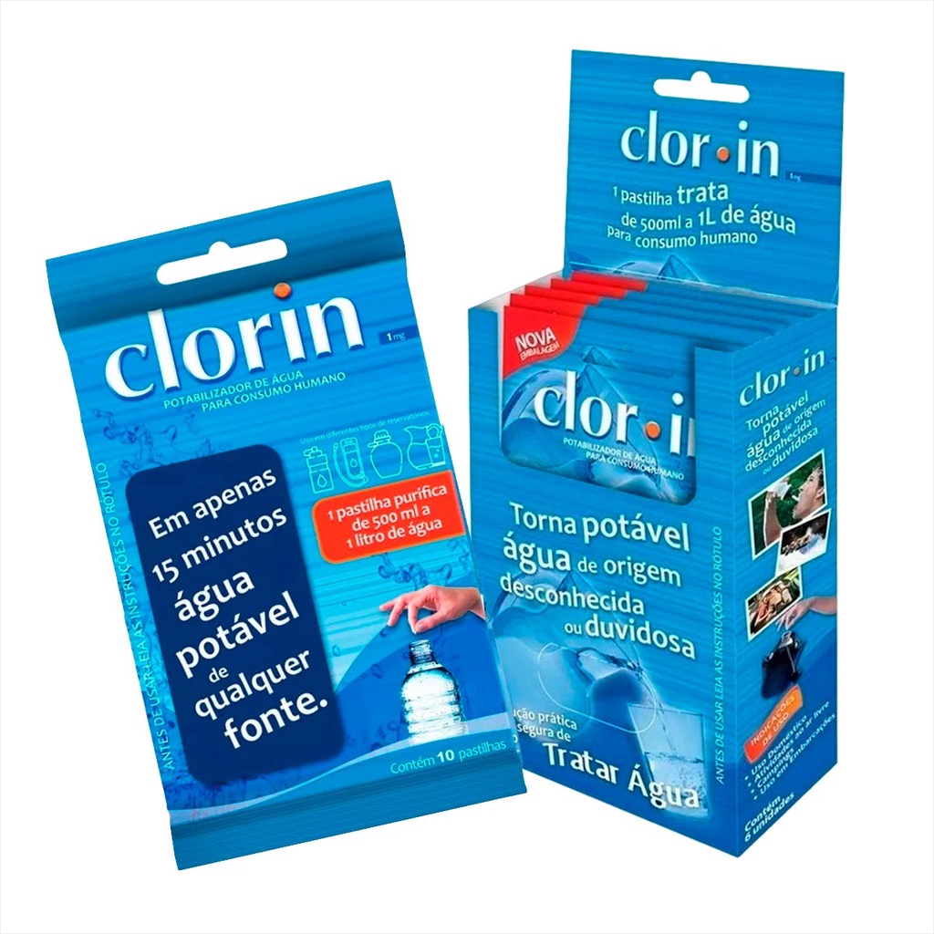 Clorin 1mg 30 Pastilhas Tratamento Purificadora Agua Suja | Shopee Brasil