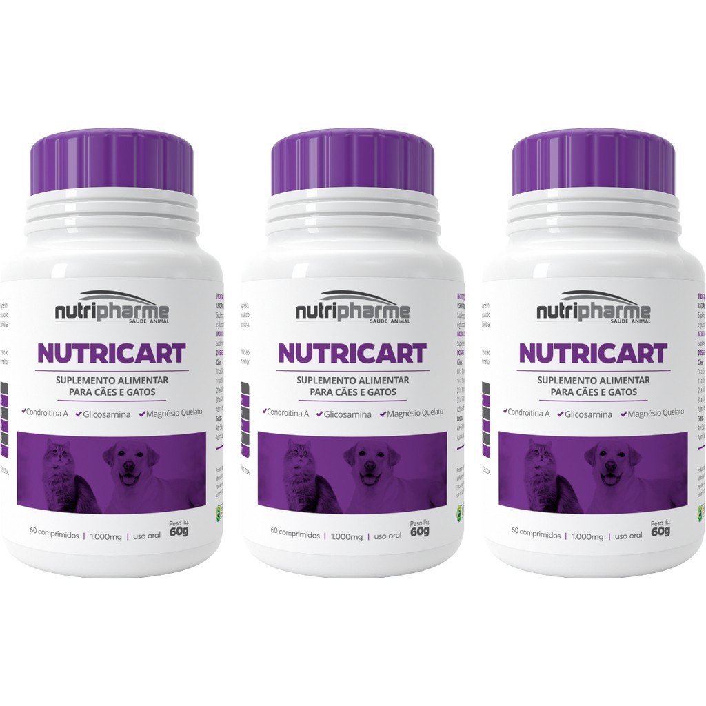 Nutricart 1000mg 60 Comprimidos - Nutripharme - 3 Unidades | Shopee Brasil