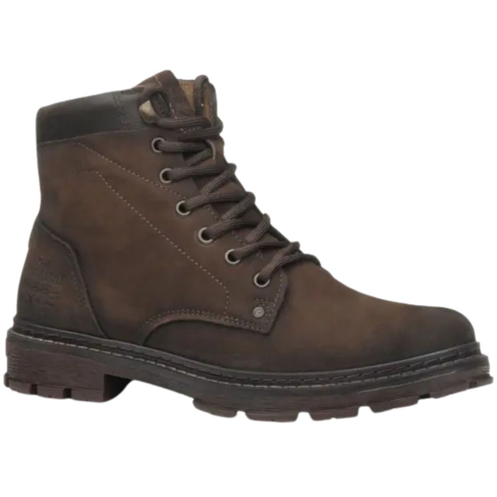 Bota Coturno Pegada Wood Rústica Couro Conforto Masculina Chocolate ...