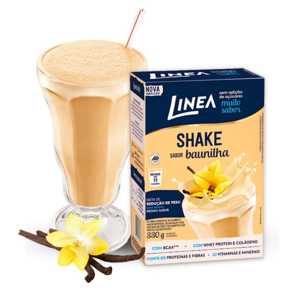 Shake Redutor de Peso Linea Sabor Baunilha com BCAA / Whey Protein e ...