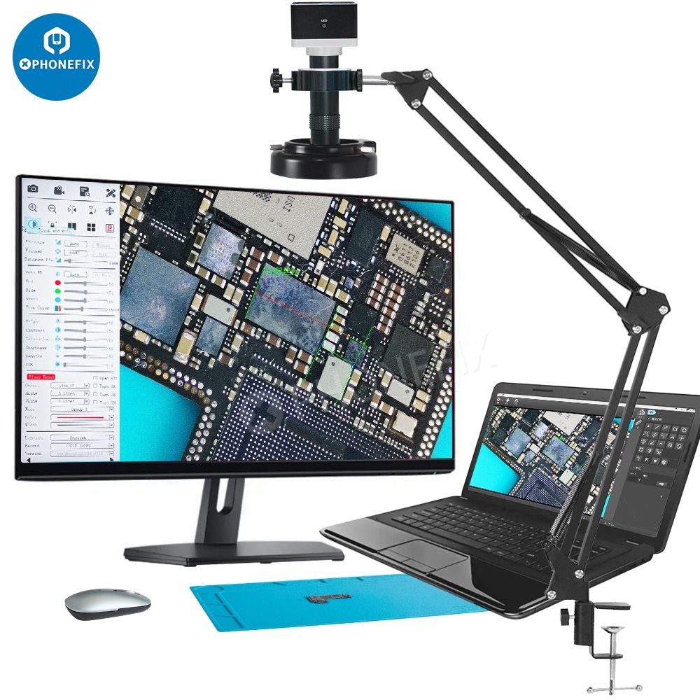 Microscópio Digital HD 1080P 130X C-Mount Lens HDMI VGA USB Câmera ...