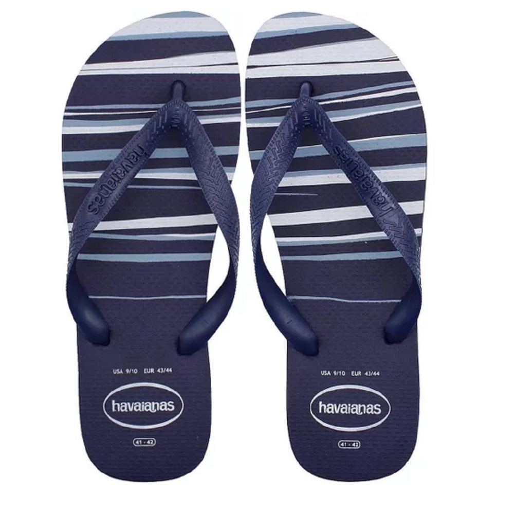 Chinelo Havaianas Top Basic Marinho/Branco | Shopee Brasil