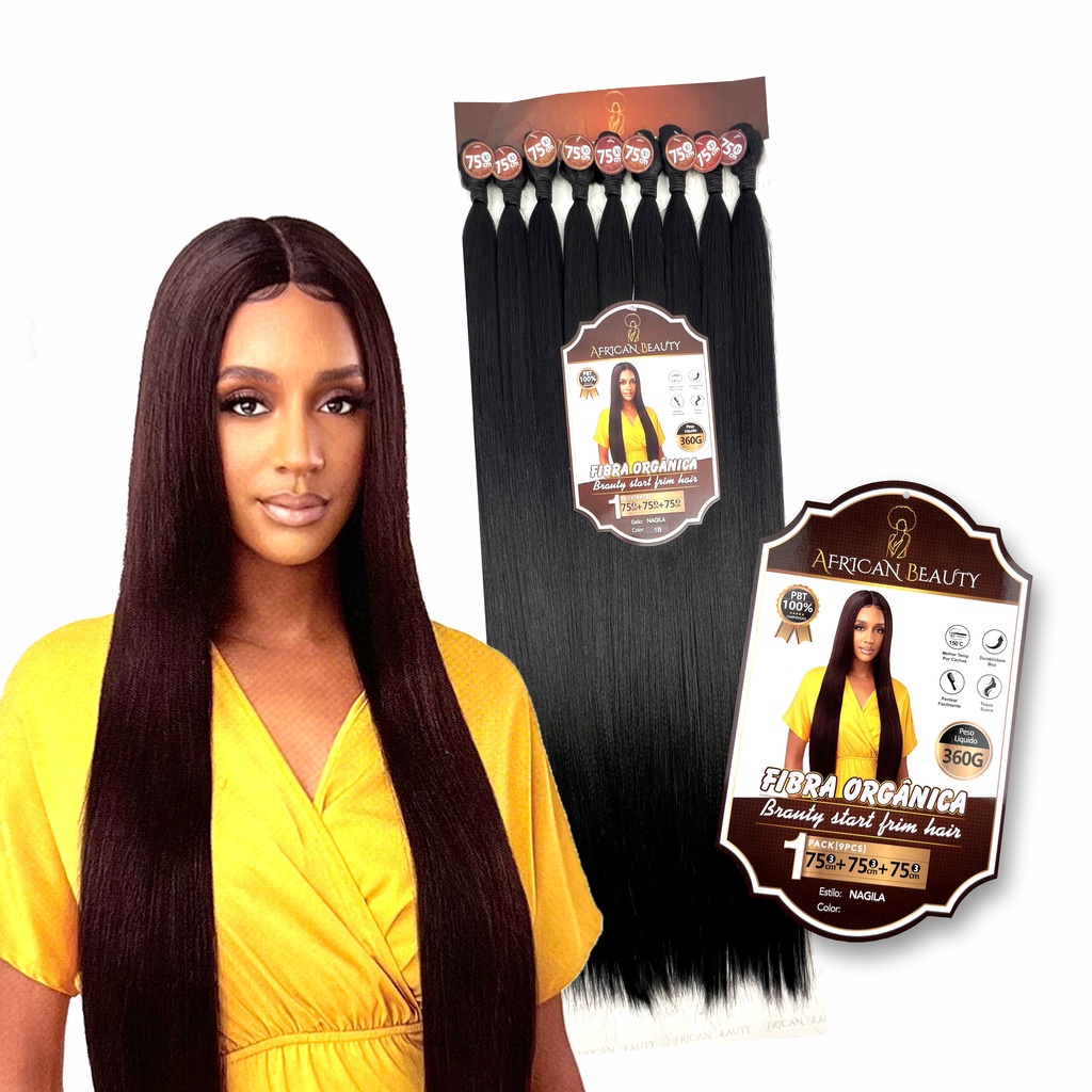 Cabelo Orgânico Liso Telado African Beauty Modelo Nagila 75 Cm 360Gr ...