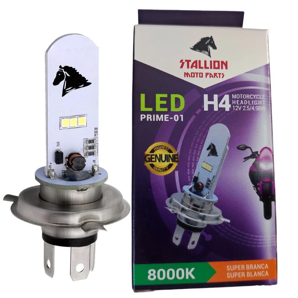 luz de led para moto H4 12v 5.0 w 8000k S/ Reator Cavalinho | Shopee Brasil