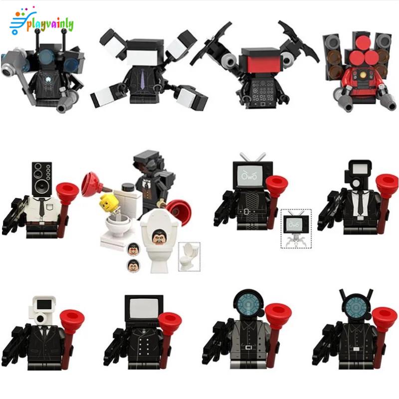Skibidi Toilet Series Building Block Figuras Cameraman Speakerman TV ...