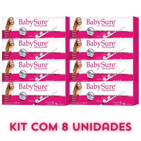 Kit 8 Teste De Gravidez Baby Sure Em Tira – União Química | Shopee Brasil