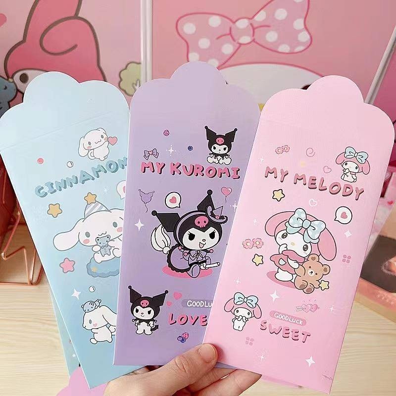 4Pcs/Lot 2024 Sanrio Kuromi Mymelody Cinnamoroll Envelopes Vermelhos ...