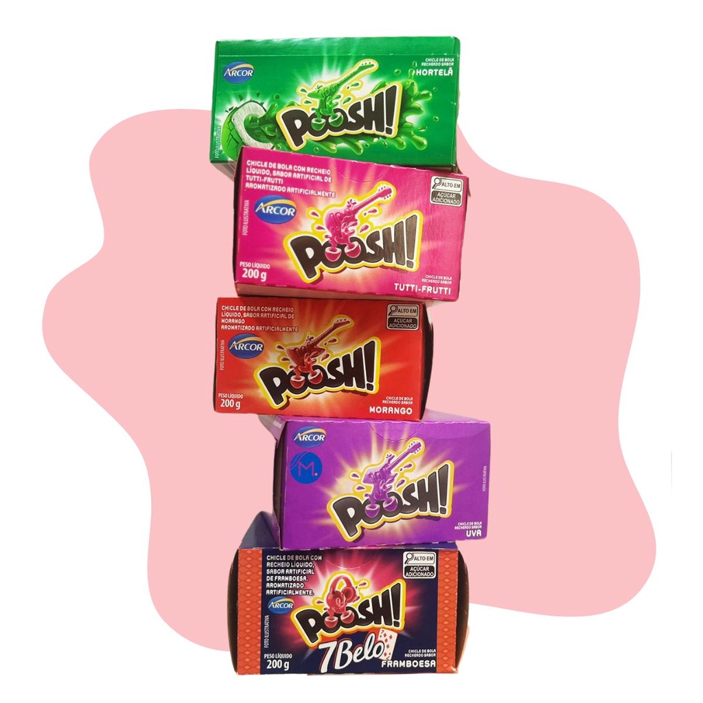 Chiclete Poosh com 40 unidades | Escolha o Sabor | Shopee Brasil
