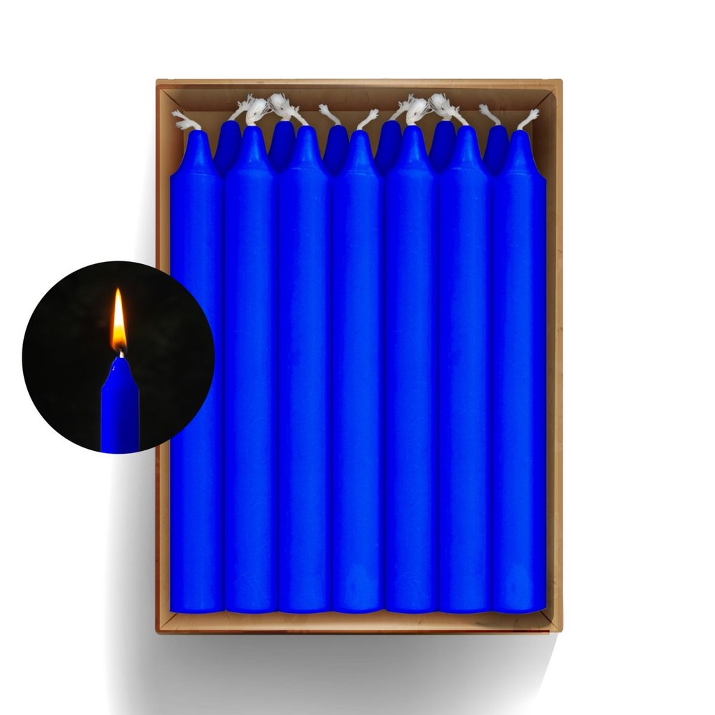 Kit 33 Velas Azul 18X1,5cm - Queima 5h 100% Parafina | Shopee Brasil